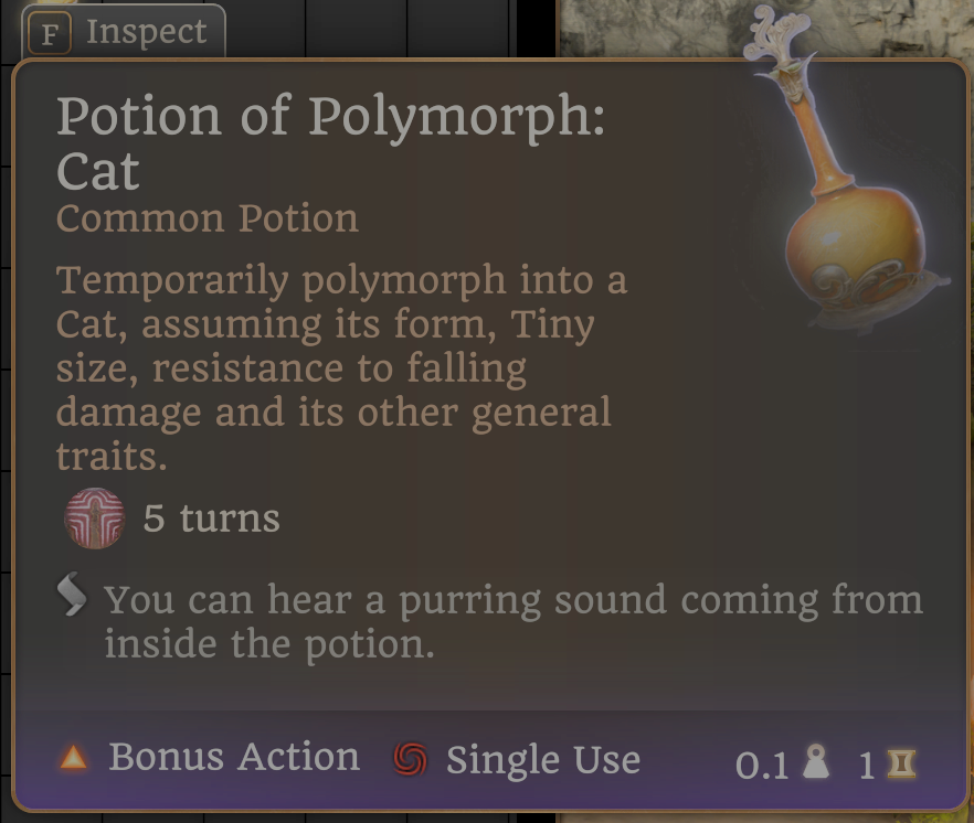 Potion of Polymorph - Cat at Baldur's Gate 3 Nexus - Mods and community